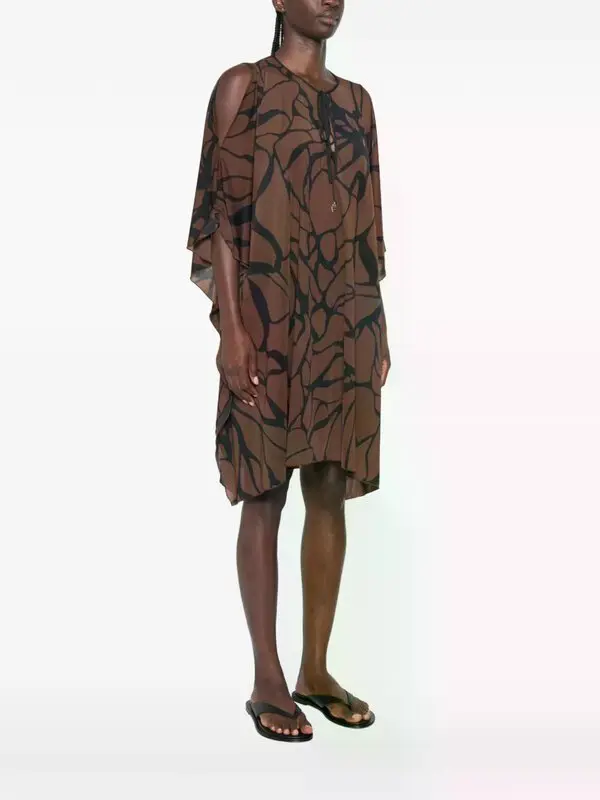 FISICO Cold-shoulder Abstract Print Mini Dress