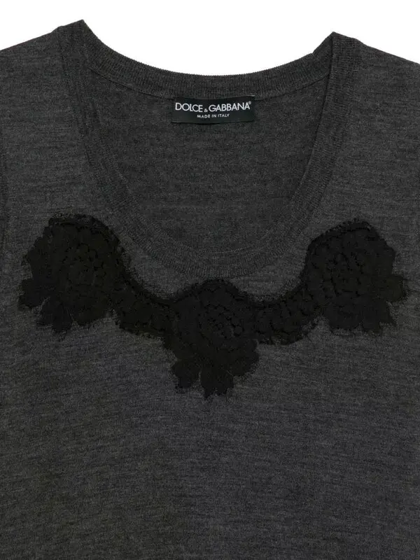 Dolce & Gabbana 1990s Lace Detail Tank Top