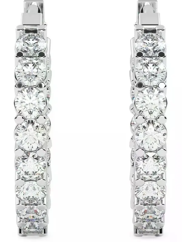 DIAMOND ESSENTIALS Hoop-design Diamond Earrings - White