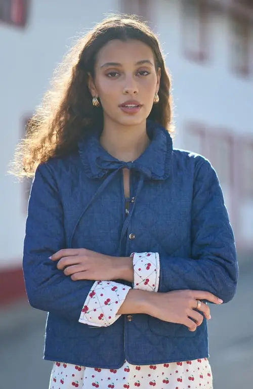 YUMI Chambray Quilted Jacket