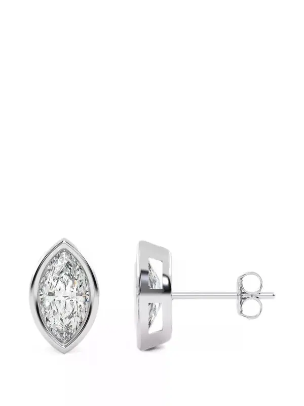 Diamond Essentials Marquise-cut Diamond Solitaire Earrings In 14k White Gold