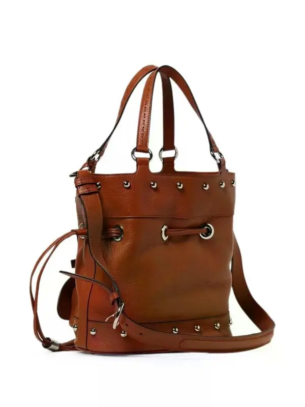 LANCEL Stud-embellished Bucket Bag - Brown