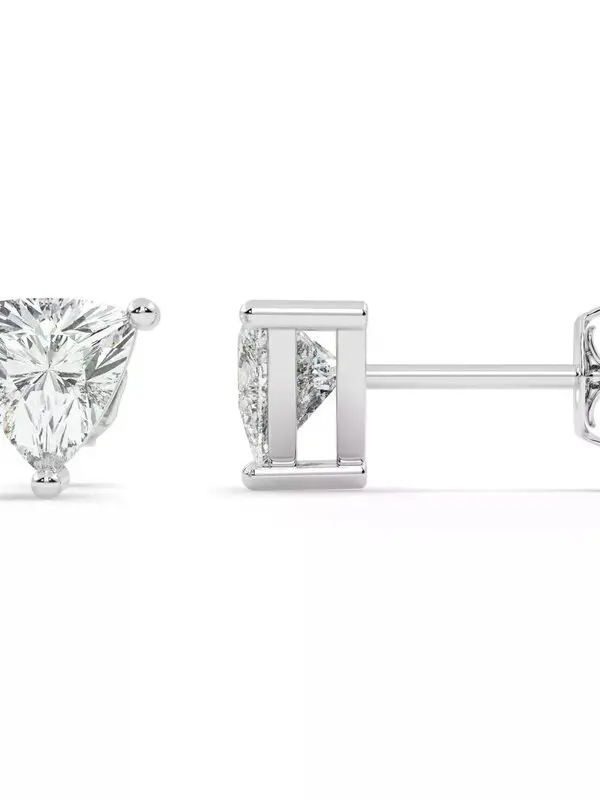 DIAMOND ESSENTIALS 1.0 Carat Trillion-cut Diamond Earrings In 14kt White Gold