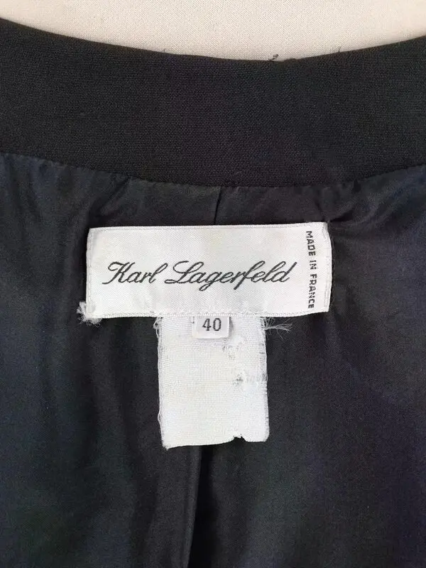 Karl Lagerfeld Embellished Flower-button Sheer-hem Jacket