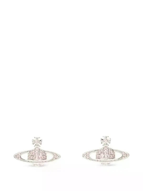 VIVIENNE WESTWOOD Orb Motif Rhinestone Embellished Earrings - Silver