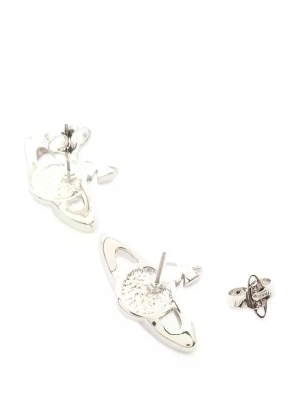 VIVIENNE WESTWOOD Orb Motif Rhinestone Embellished Earrings - Silver
