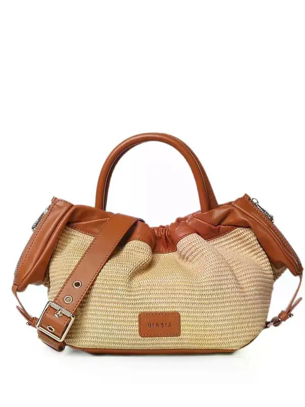 BIASIA Panelled Woven Shoulder Bag
