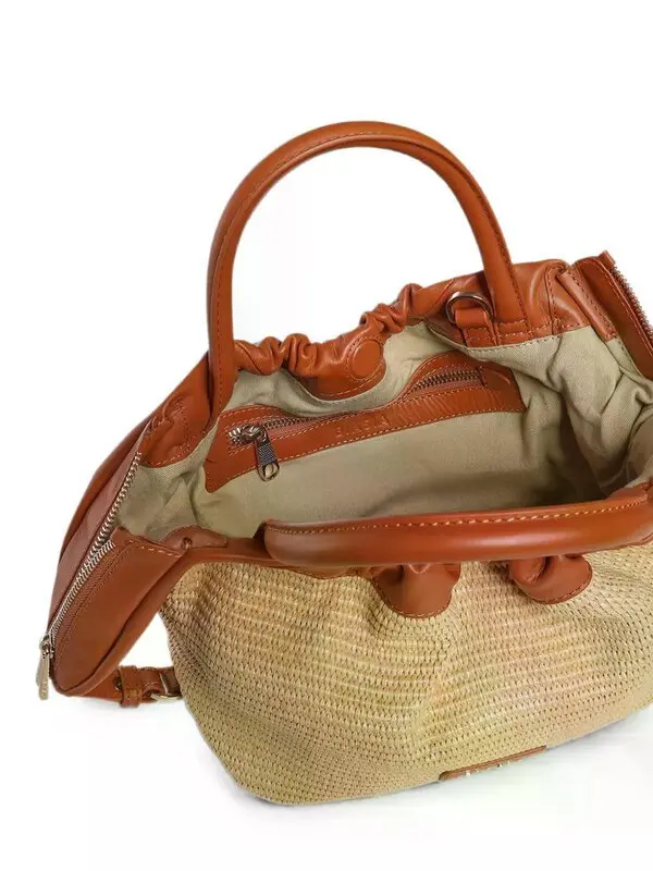 BIASIA Panelled Woven Shoulder Bag