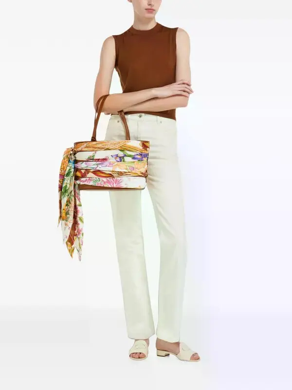 FERRAGAMO Scarf-detail Tote Bag - Neutrals