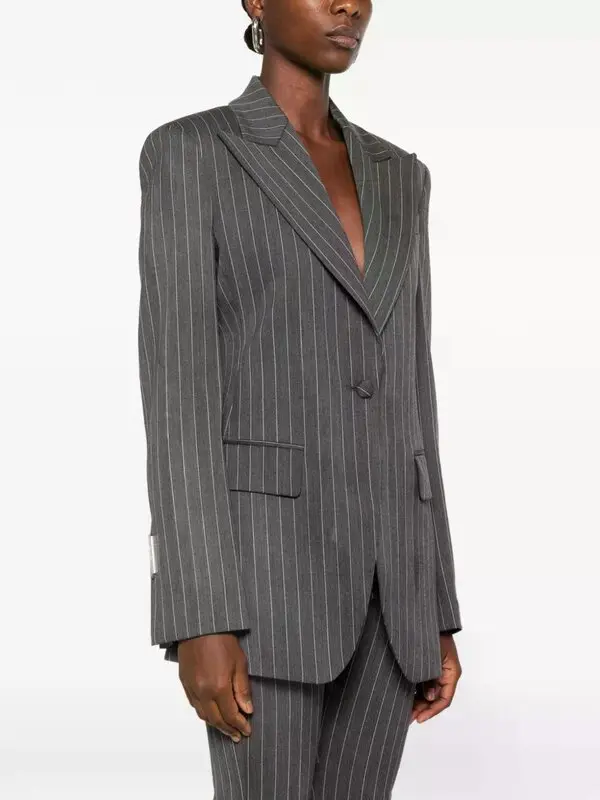 DONDUP Pinstripe Peaked Lapel Blazer