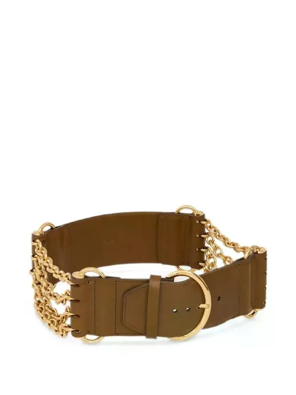 Chloé Camera Chain Chain-link Leather Belt - Brown