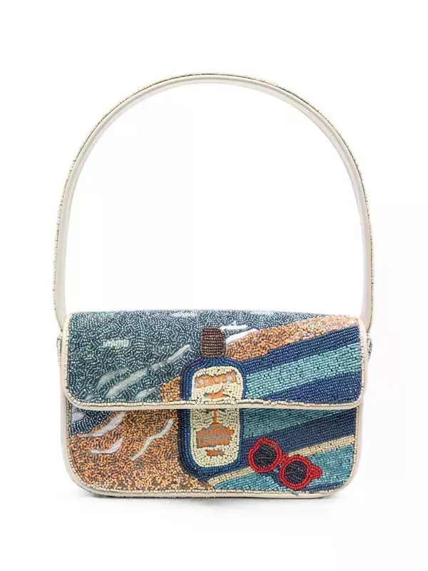 Staud Bead-embellished Tommy Shoulder Bag - Blue