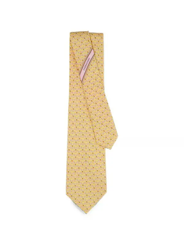 FERRAGAMO Club-print Silk Tie
