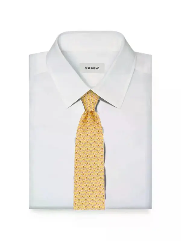 FERRAGAMO Club-print Silk Tie
