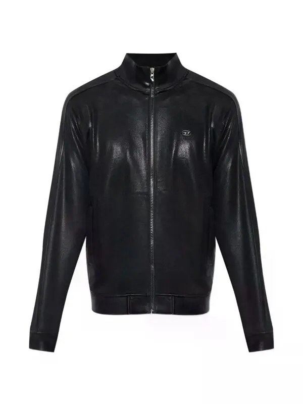 DIESEL® T-norm-aa2 Glossy Zip-up Sweater - Black