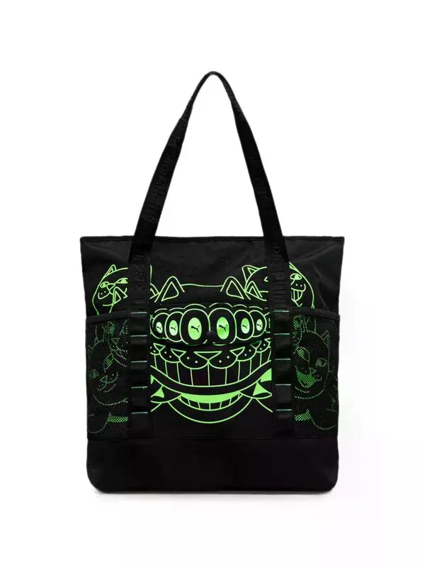 PUMA X Ripndip Graphic-print Mesh-pocket Tote Bag - Black