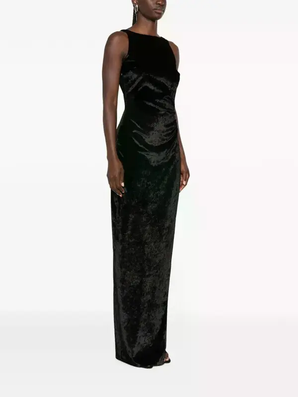 DONDUP Velvet Side-slit Midi Dress