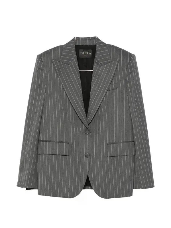 DONDUP Pinstripe-pattern Peaked-lapel Blazer - Grey