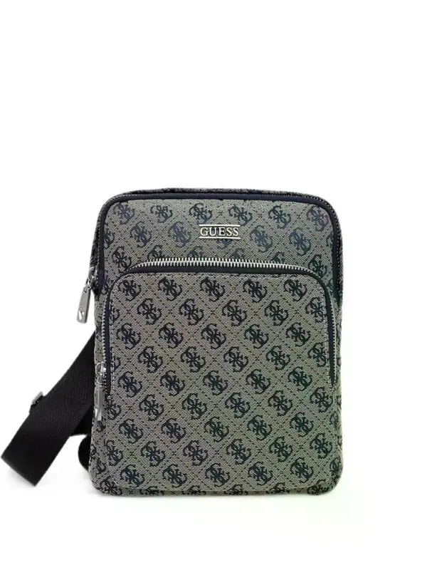 Guess Monogram-print Logo-plaque Messenger Bag