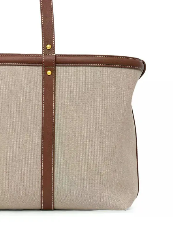 TRUSSARDI Elba Leather-trim Canvas Tote Bag