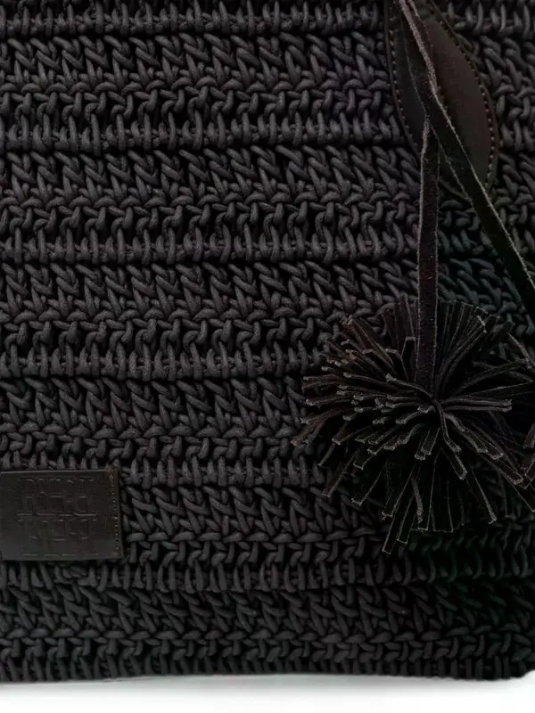 PEDRO DEL HIERRO Crochet Tassel Tote Bag - Black