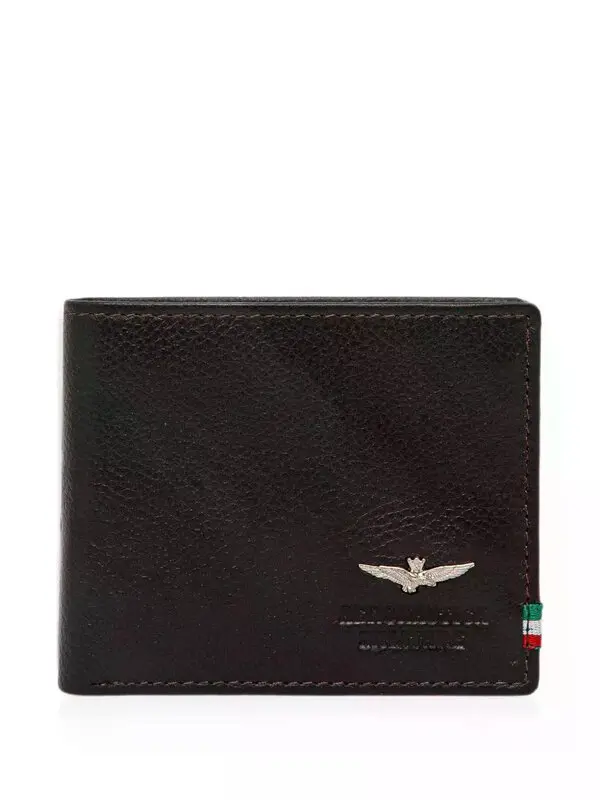AERONAUTICA MILITARE Logo-plaque Grained Leather Wallet - Brown