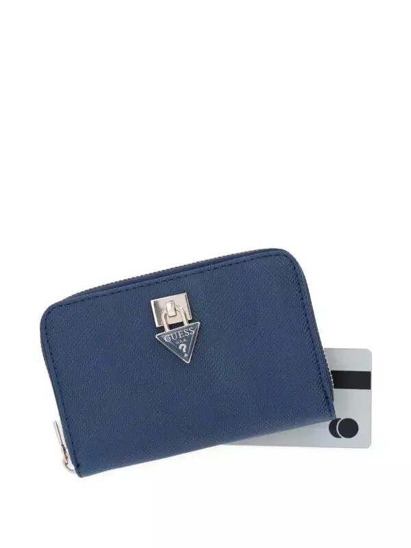 Guess Patsie Logo-plaque Zip-around Wallet - Blue