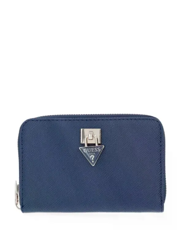 Guess Patsie Logo-plaque Zip-around Wallet - Blue