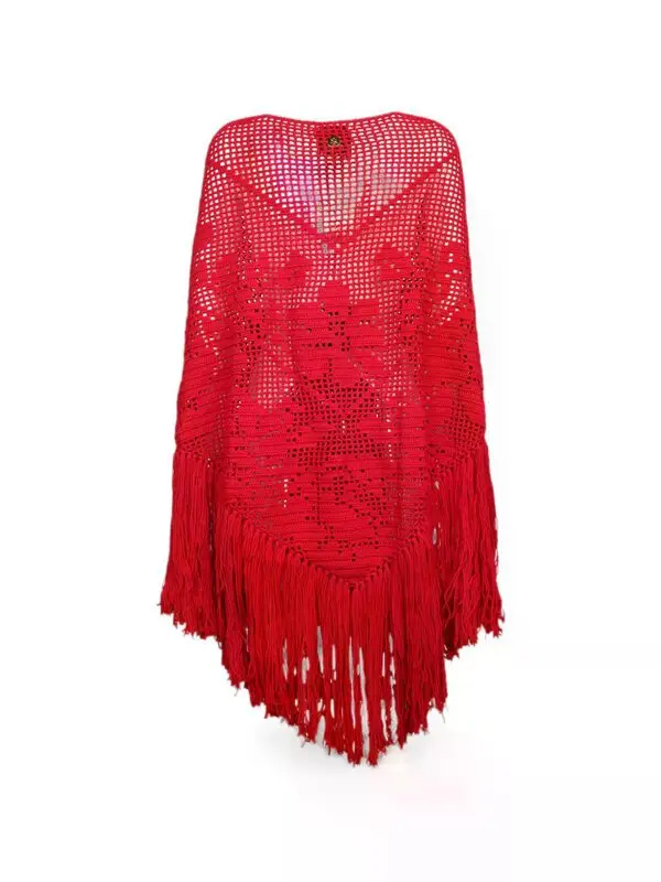 CHIARA IS Crochet-knit Fringed Shawl