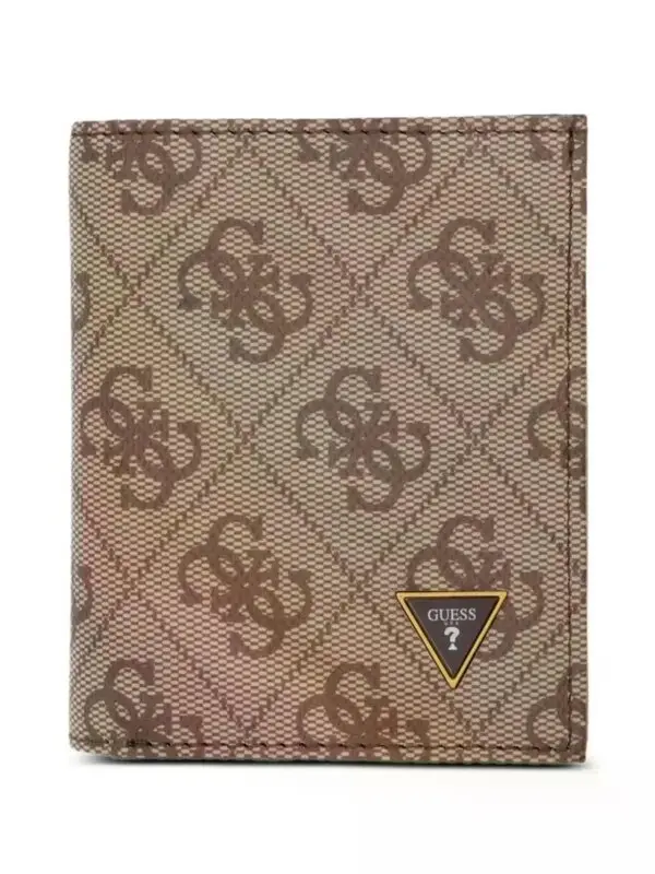 Guess Milano Monogram-print Logo-plaque Wallet - Brown