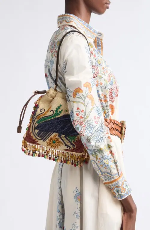 Etro X Tabby Booth Small Embroidered Beaded Bag