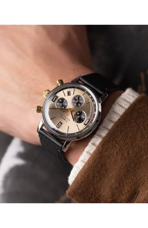 Timex® Marlin Chronograph Leather Strap Watch