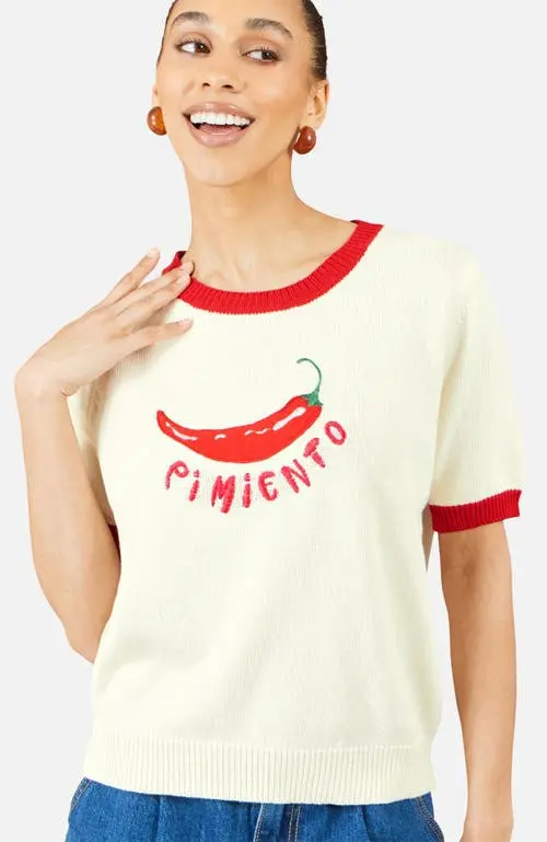 YUMI 100% Short Sleeve Cotton Knitted Top