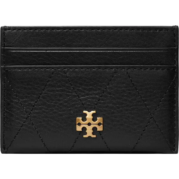 Tory Burch Charlie Quilted Leather Card Case - Black