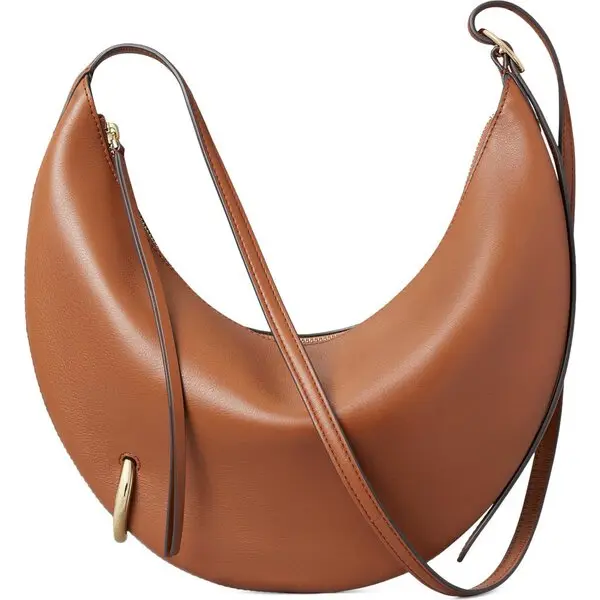 Tory Burch Pierced Leather Crossbody Bag - Aged Tan