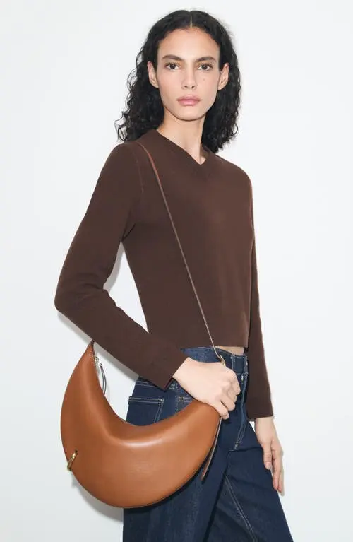 Tory Burch Pierced Leather Crossbody Bag - Aged Tan