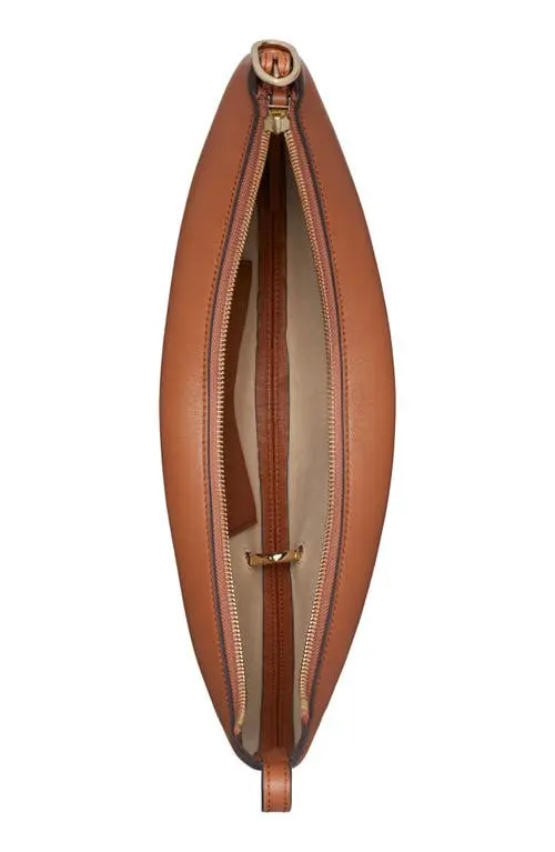 Tory Burch Pierced Leather Crossbody Bag - Aged Tan
