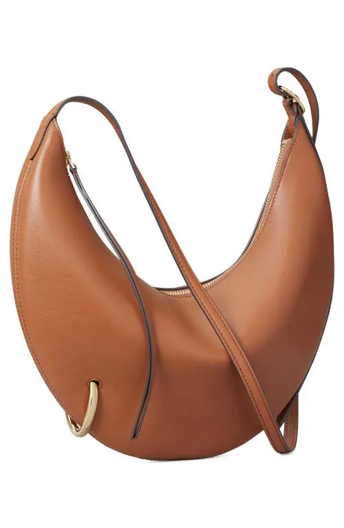 Tory Burch Pierced Leather Crossbody Bag - Aged Tan