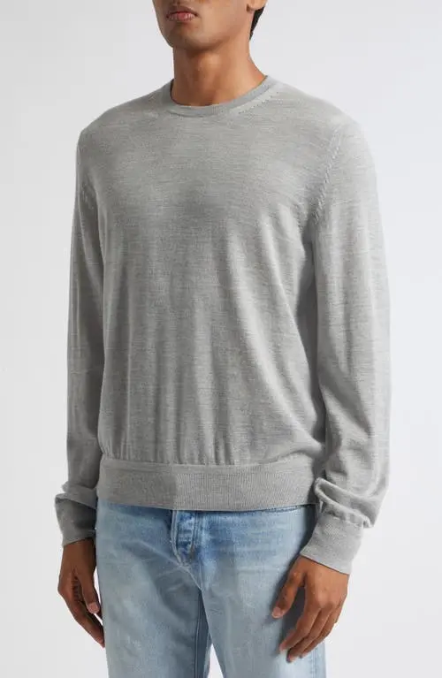 TOM FORD Fine Gauge Cashmere & Silk Sweater - Tal Light Grey