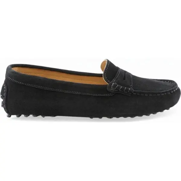 MENINA STEP Oporto Suede Moccasin Loafers - Black