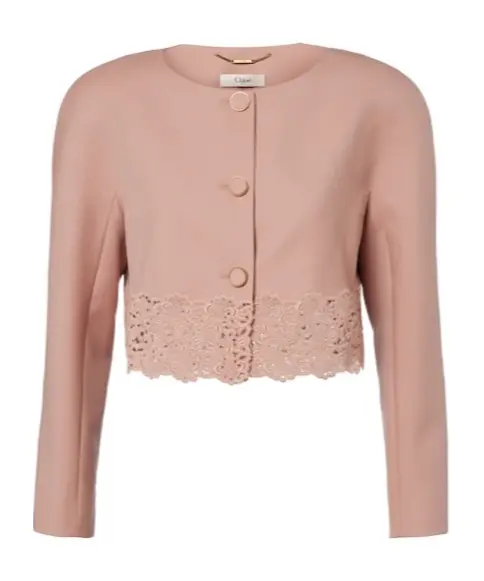 Chloé Cropped Virgin Wool Gabardine Jacket