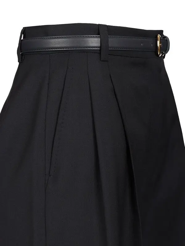Max Mara Pleated Belted Bermuda Shorts