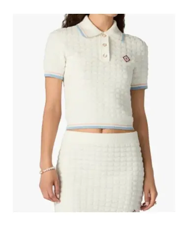 Casablanca Textured Logo Polo Top