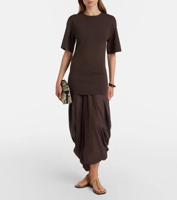 TOTEME Cocoon Jersey Midi Dress - Black