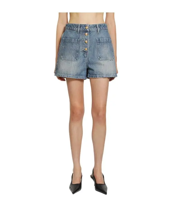 Valentino Garavani High-waisted Denim Shorts With Belt Loops