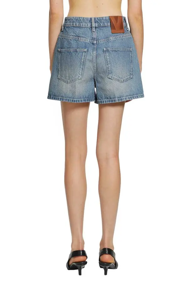 Valentino Garavani High-waisted Denim Shorts With Belt Loops