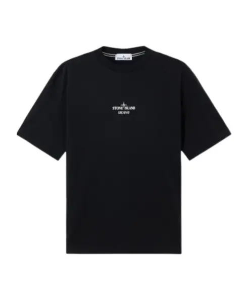 Stone Island Regular-fit T-shirt With Seasonal Archivio Print - Black