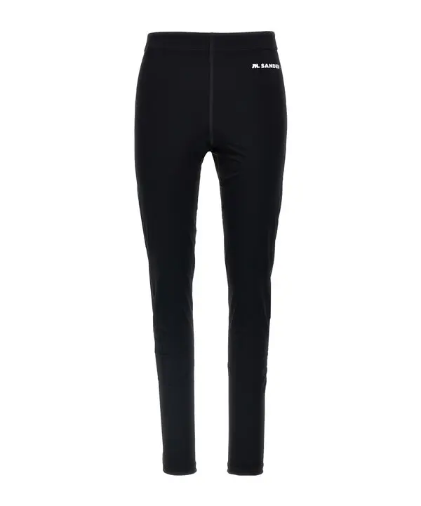 JIL SANDER Logo Printed Leggings - Black