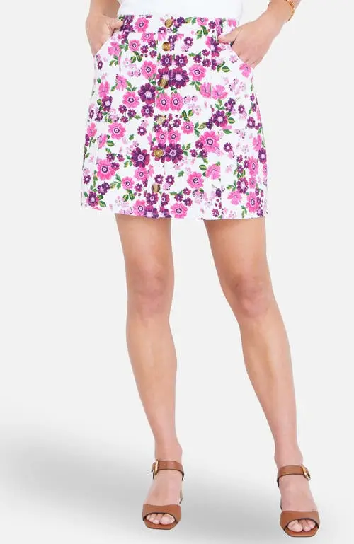 YUMI Cotton Stretch Button-up Mini Skirt - Pink