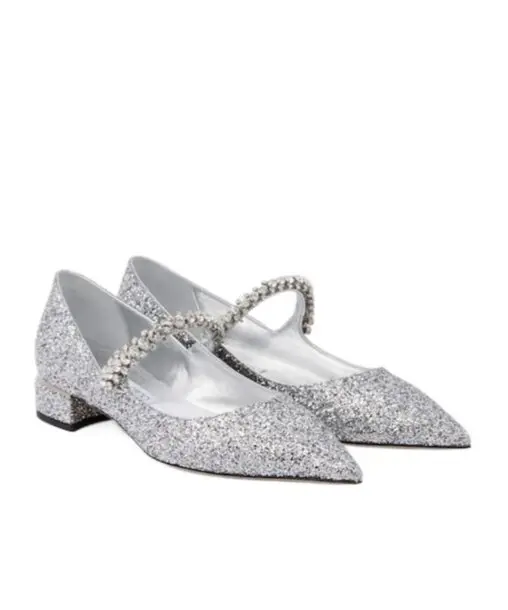 JIMMY CHOO Silver Pointed-toe Shoes - Gray